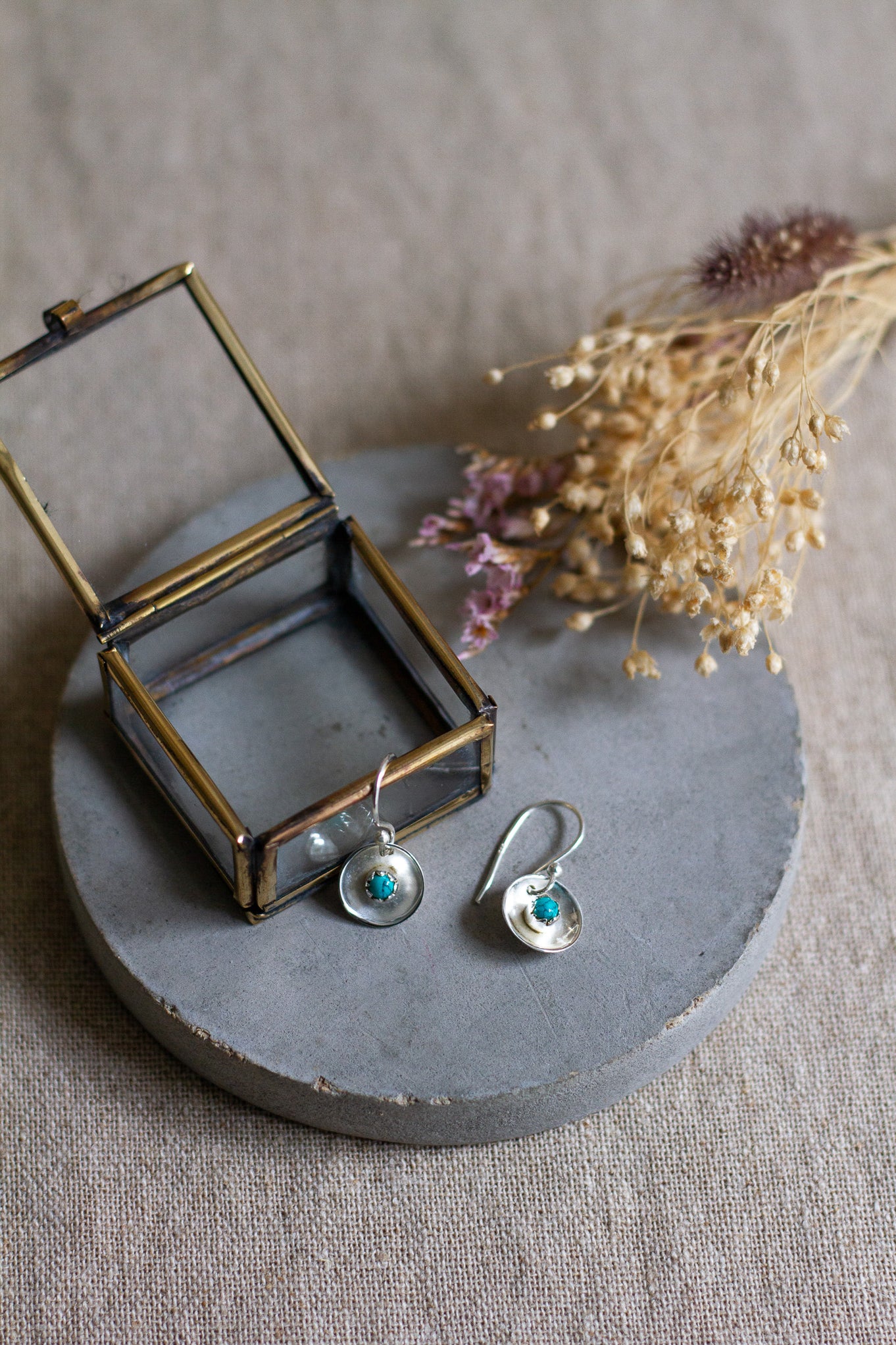 Silver Disc Stone Drops– The Painted Bird
