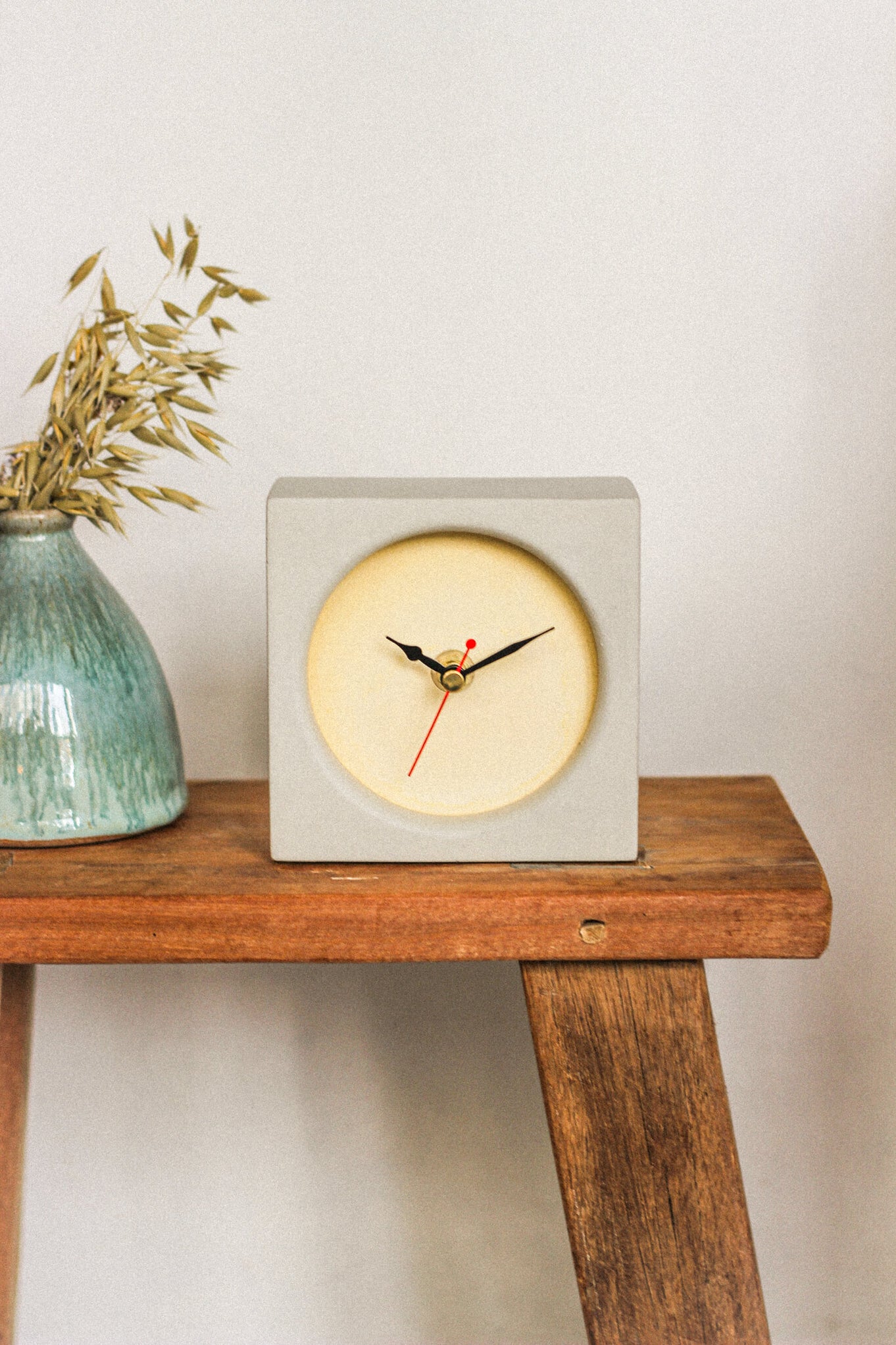 Square Handmade Concrete Desk Clock | Lemon– The Painted Bird