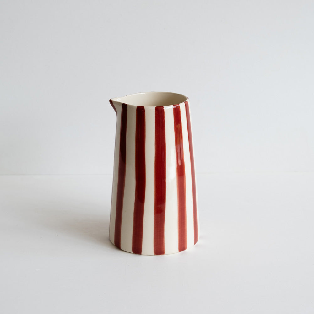 Large Paprika Candy Stripe Jug– The Painted Bird