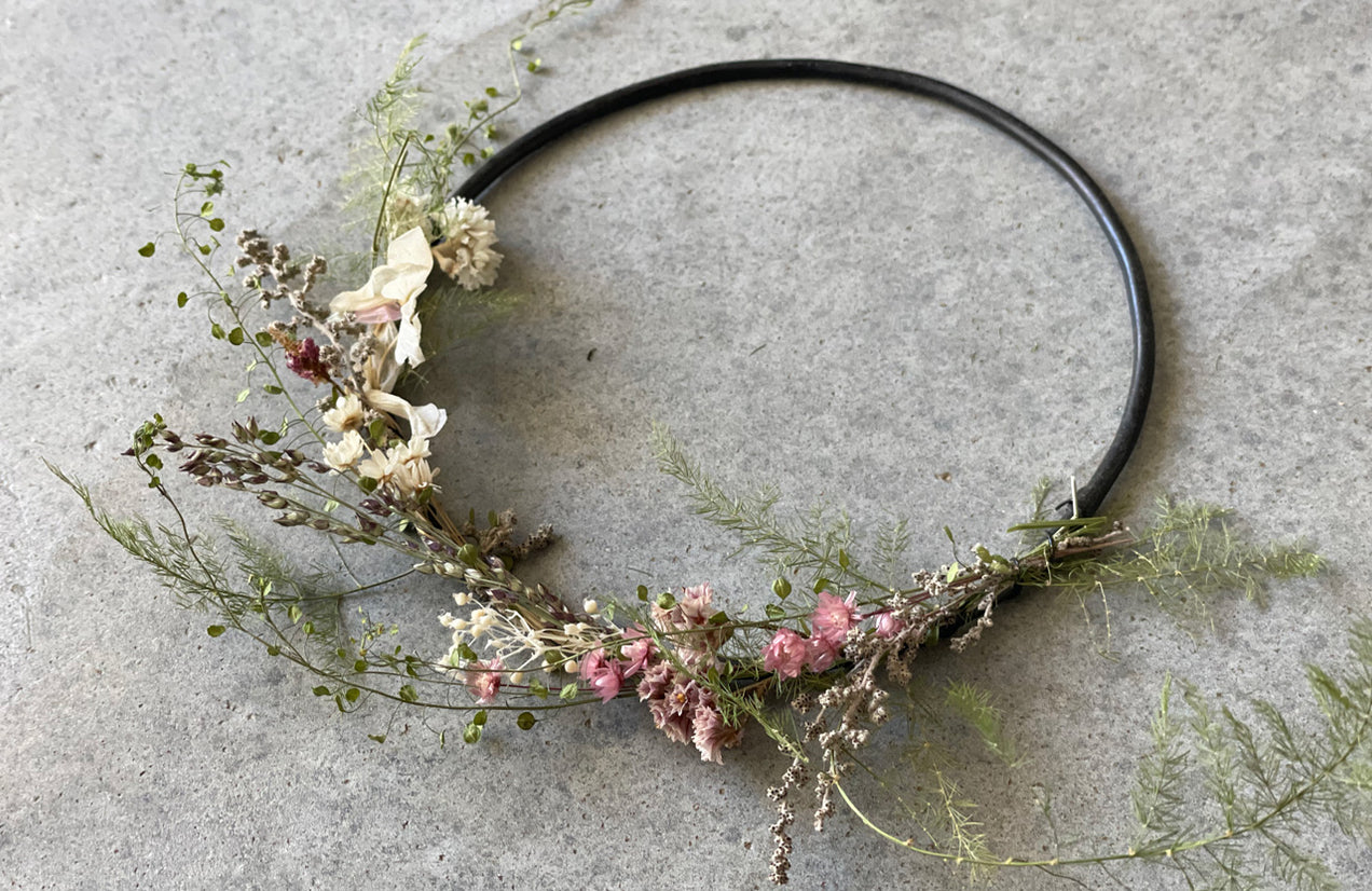 Black Thin Flower Wreath– The Painted Bird