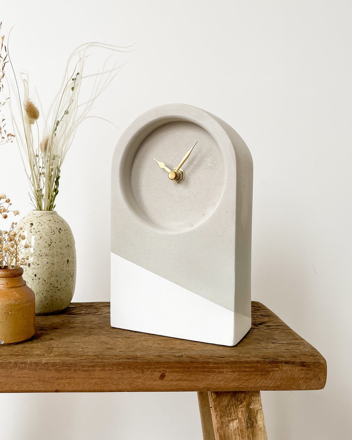 White Geometric Tall Clock - Handmade– The Painted Bird